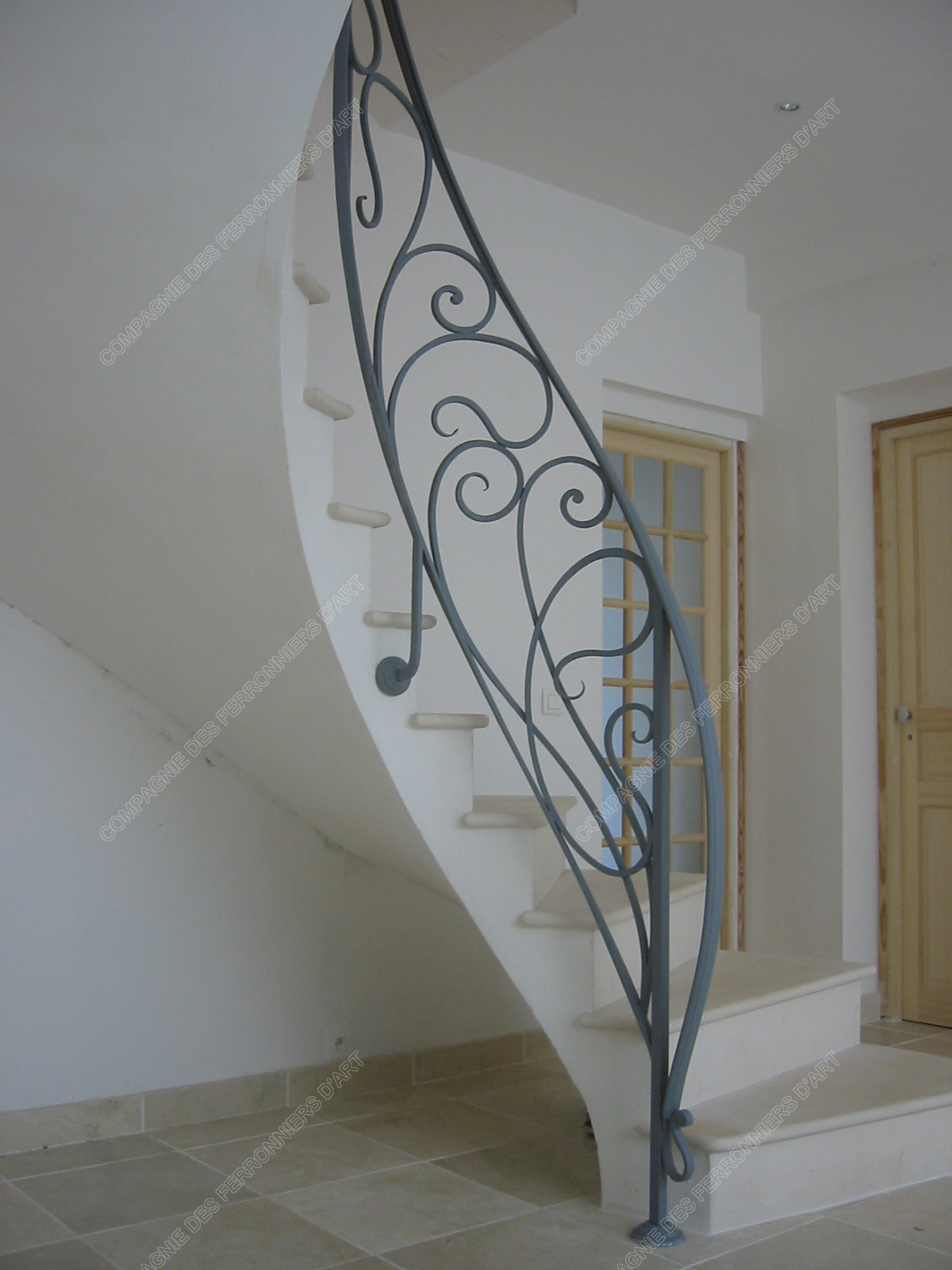 Rampes d'escalier en fer forgé Art nouveau : Modèle Liane